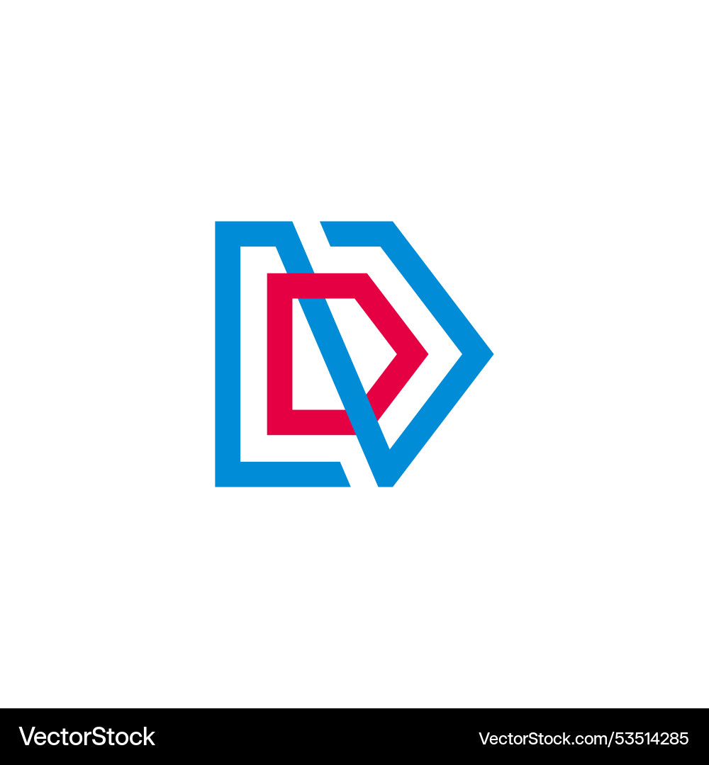 Letter nd simple triangles colorful lines logo Vector Image