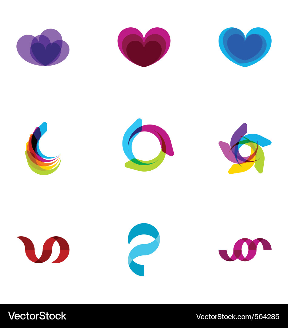 Logo design elements set 01 Royalty Free Vector Image