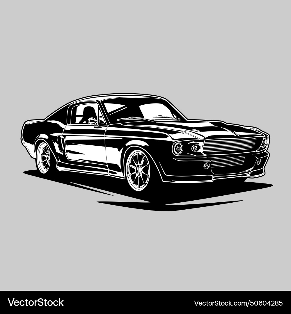 Mustang 1967 charge Royalty Free Vector Image - VectorStock