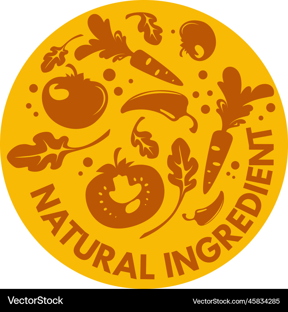 Natural ingredients vegetables and fruits Vector Image