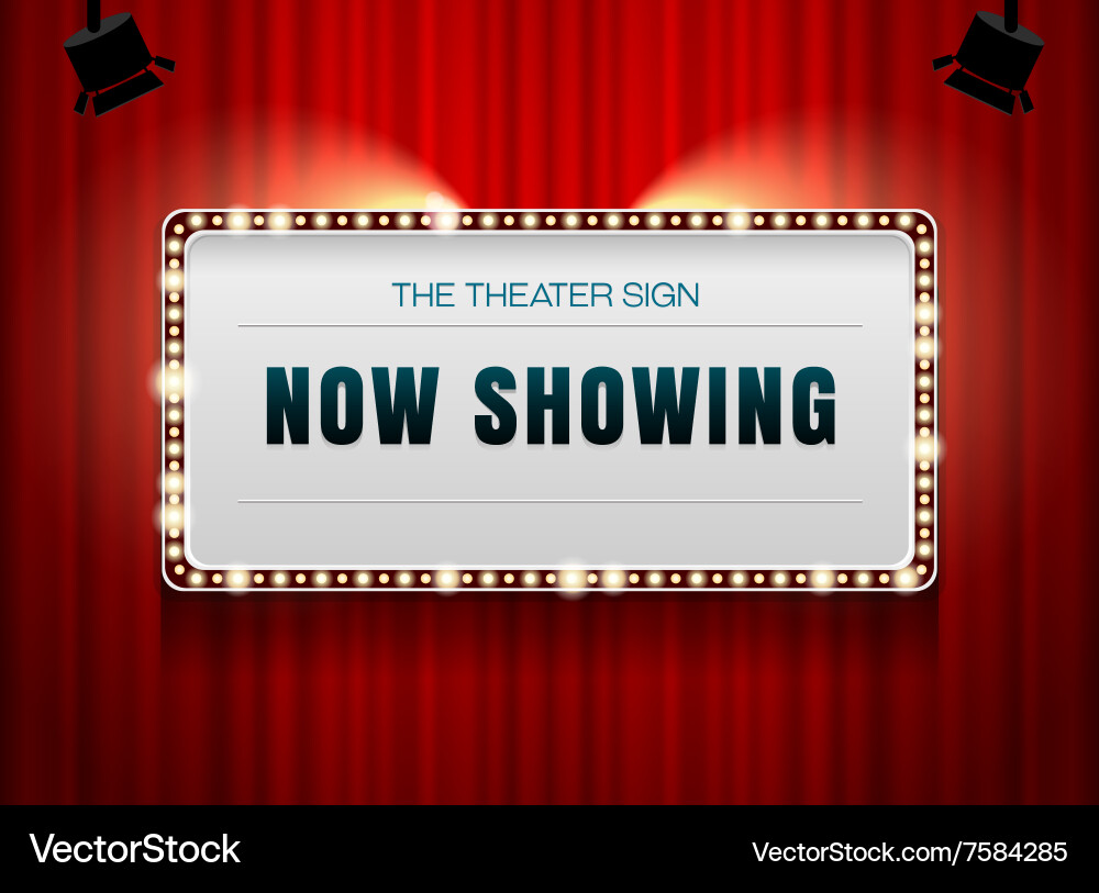 Retro Theater Sign Royalty Free Vector Image - VectorStock