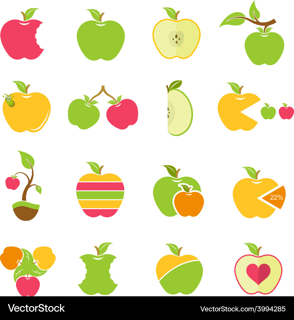 Set of logos apples Royalty Free Vector Image - VectorStock