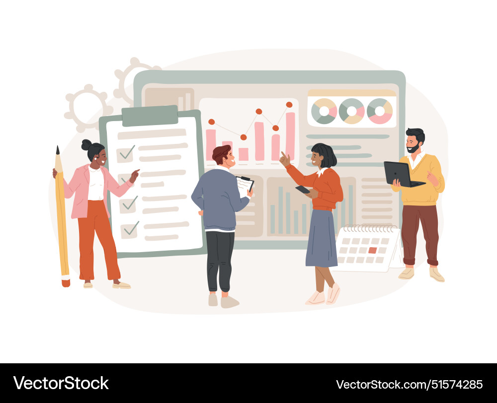 Workflow isolated concept Royalty Free Vector Image