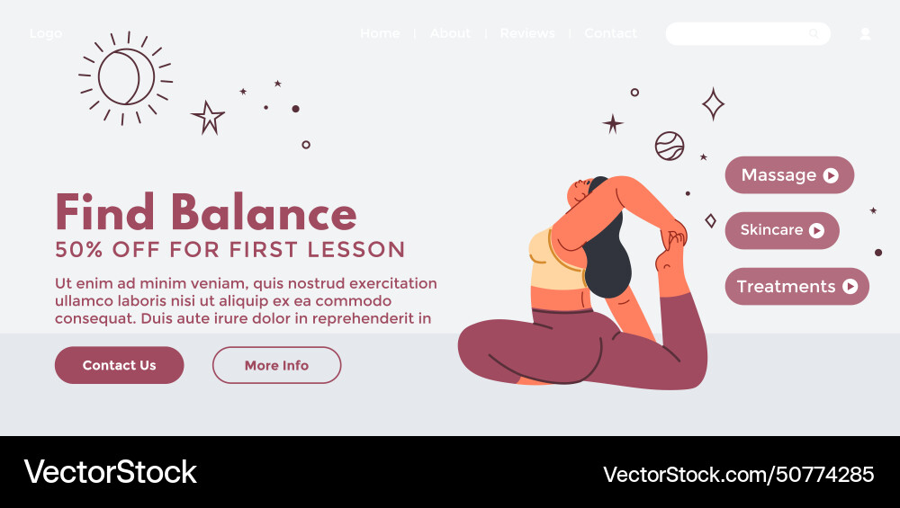 Yoga balance web banner design Royalty Free Vector Image