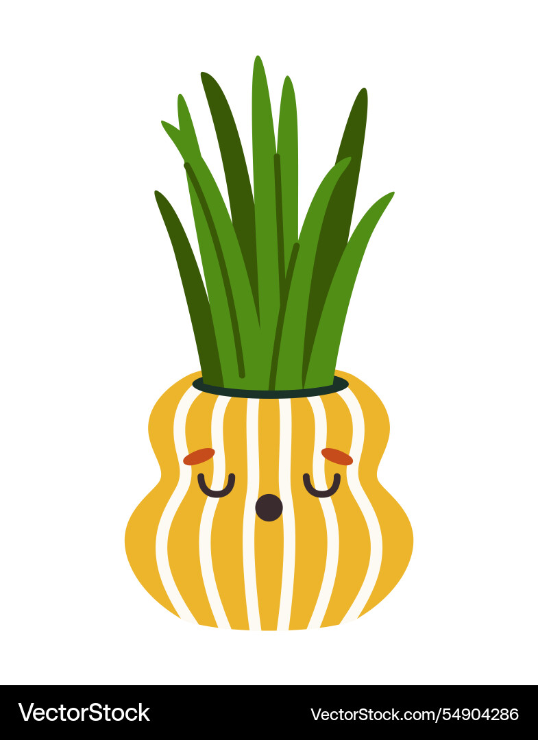 Cute plant pot Royalty Free Vector Image - VectorStock