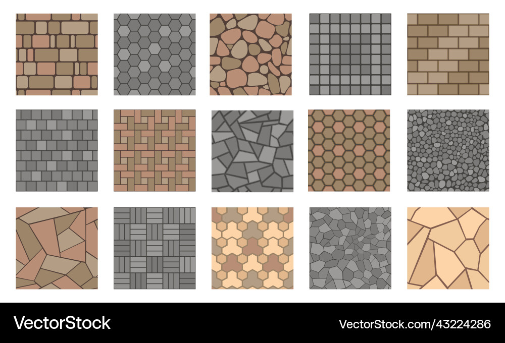 Floor stone pattern pavement tile Royalty Free Vector Image
