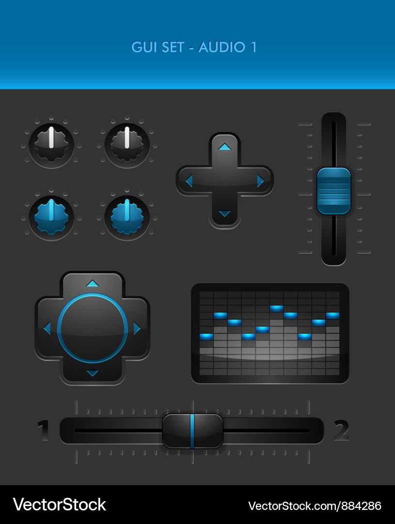 Gui set - audio 1 Royalty Free Vector Image - VectorStock