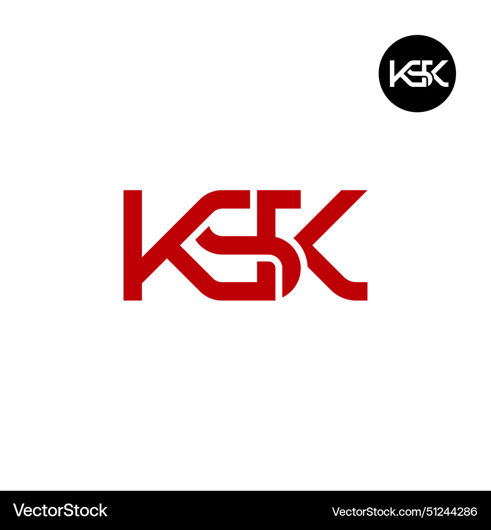 Ksk logo letter monogram design Royalty Free Vector Image