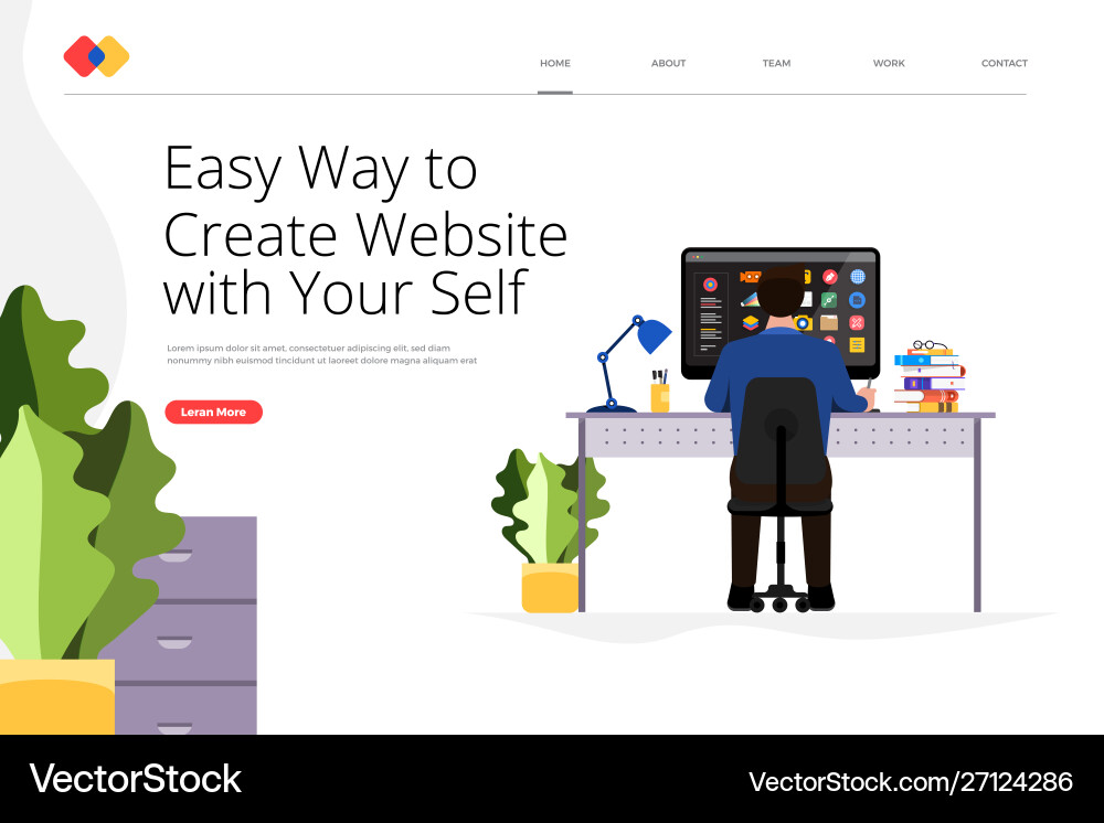 Landing page website Royalty Free Vector Image