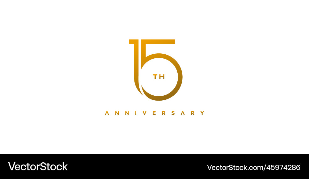 Modern and elegant number 15 logo design Vector Image