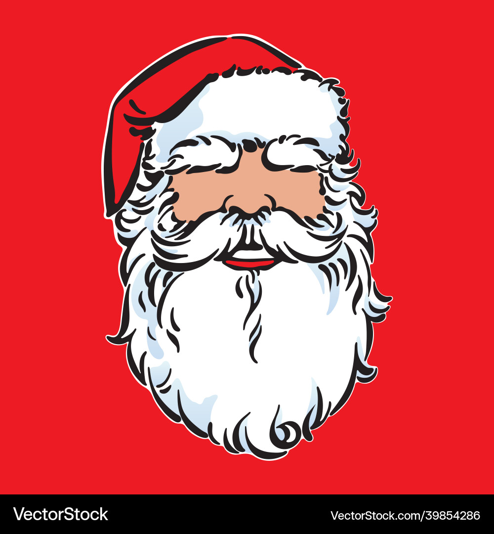 Santa claus face Royalty Free Vector Image - VectorStock