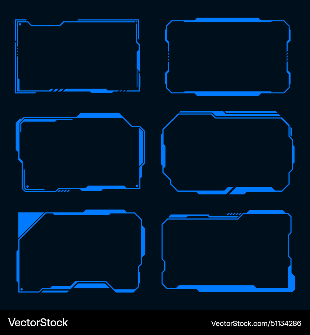 Set futuristic frame technology cyberpunk design Vector Image