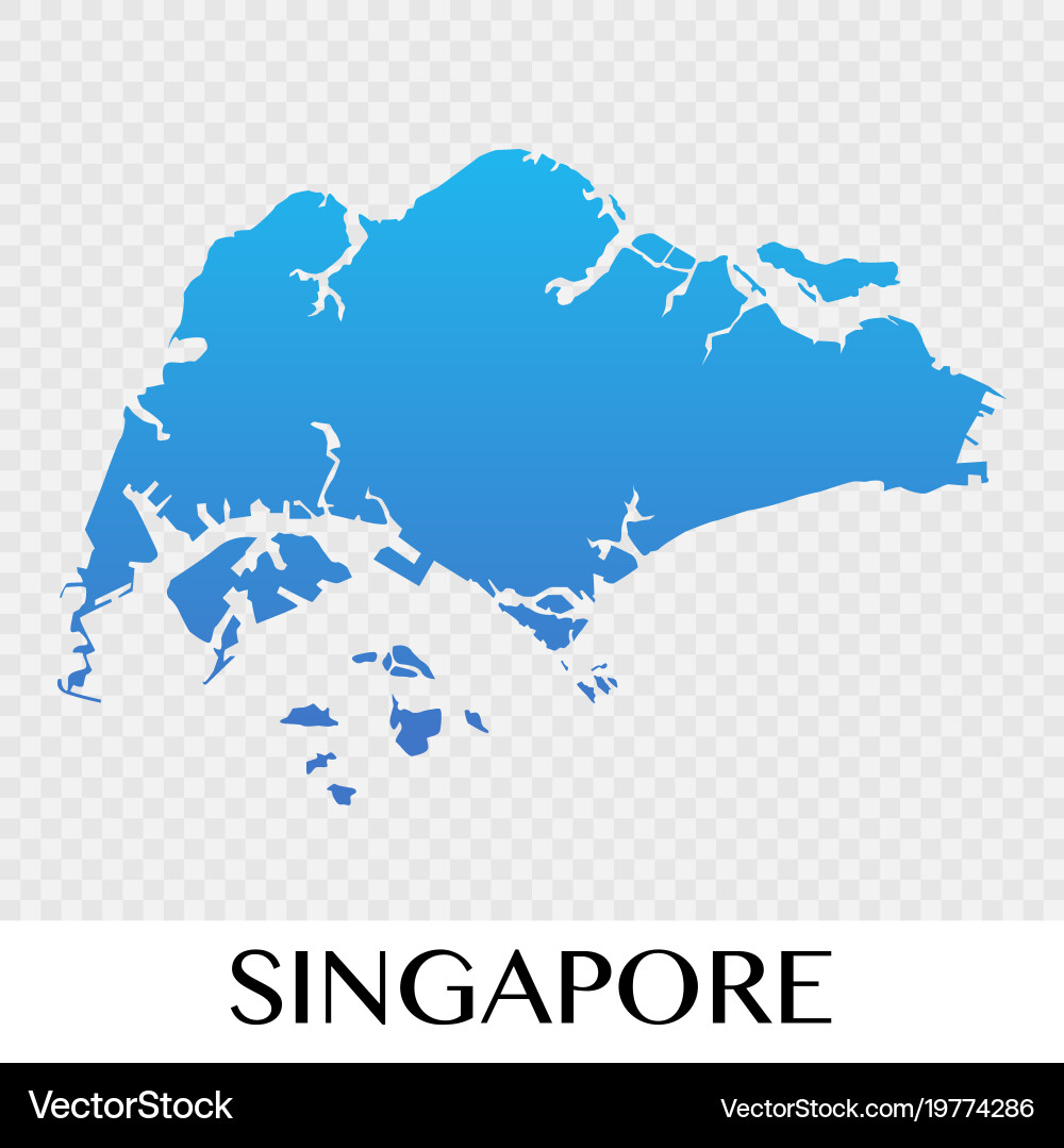 Singapore map in asia continent design Royalty Free Vector