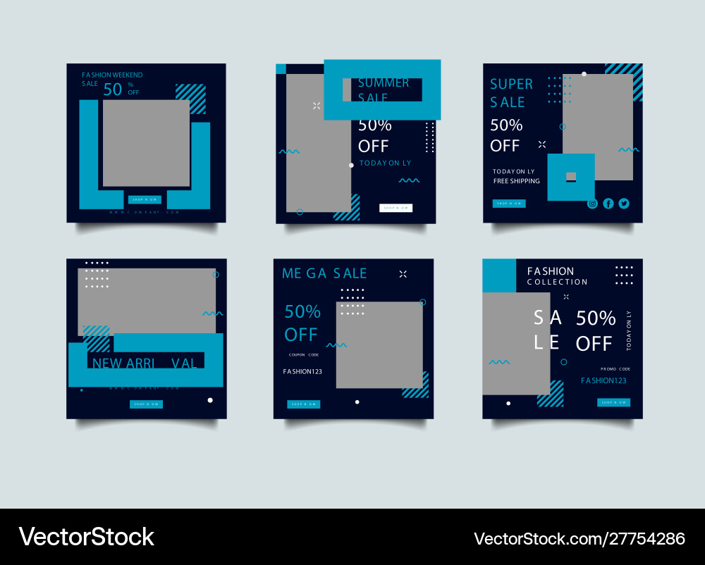 Social media post design template Royalty Free Vector Image