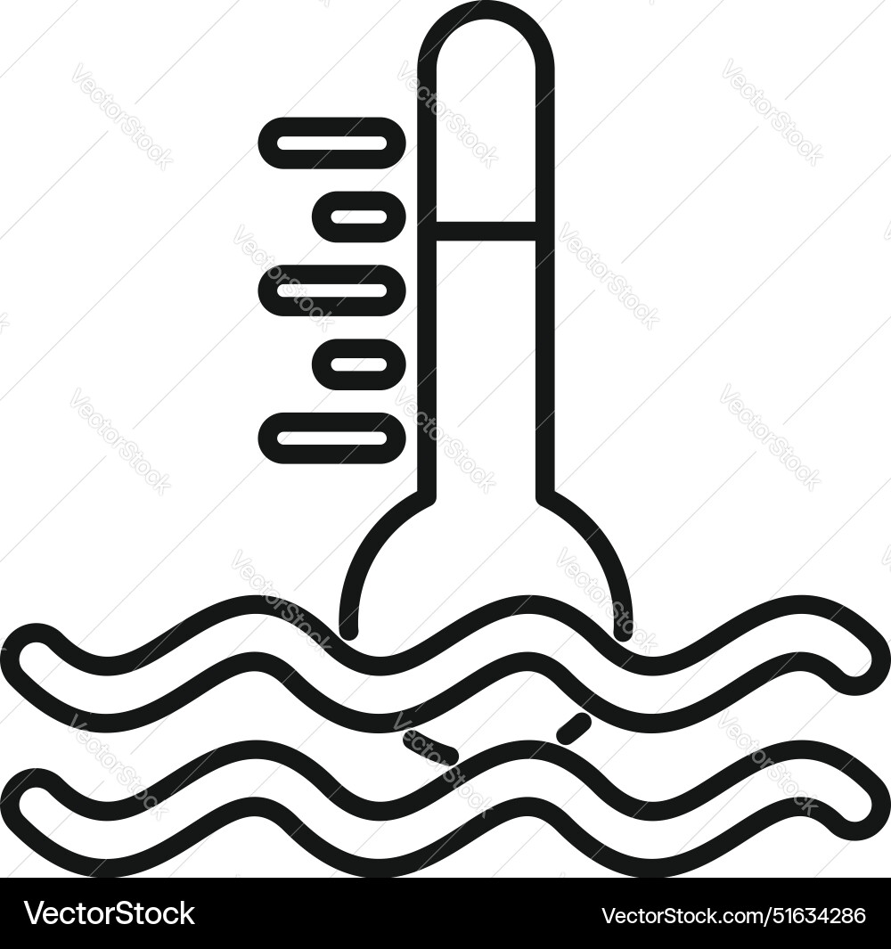 Thermometer measuring high temperature of water Vector Image