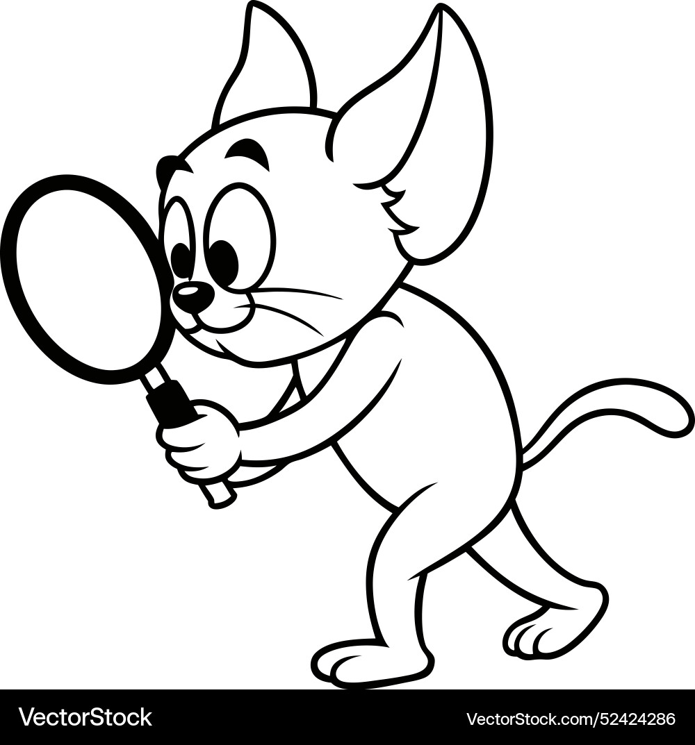 Tom is looking for jerrys line art 4 Royalty Free Vector