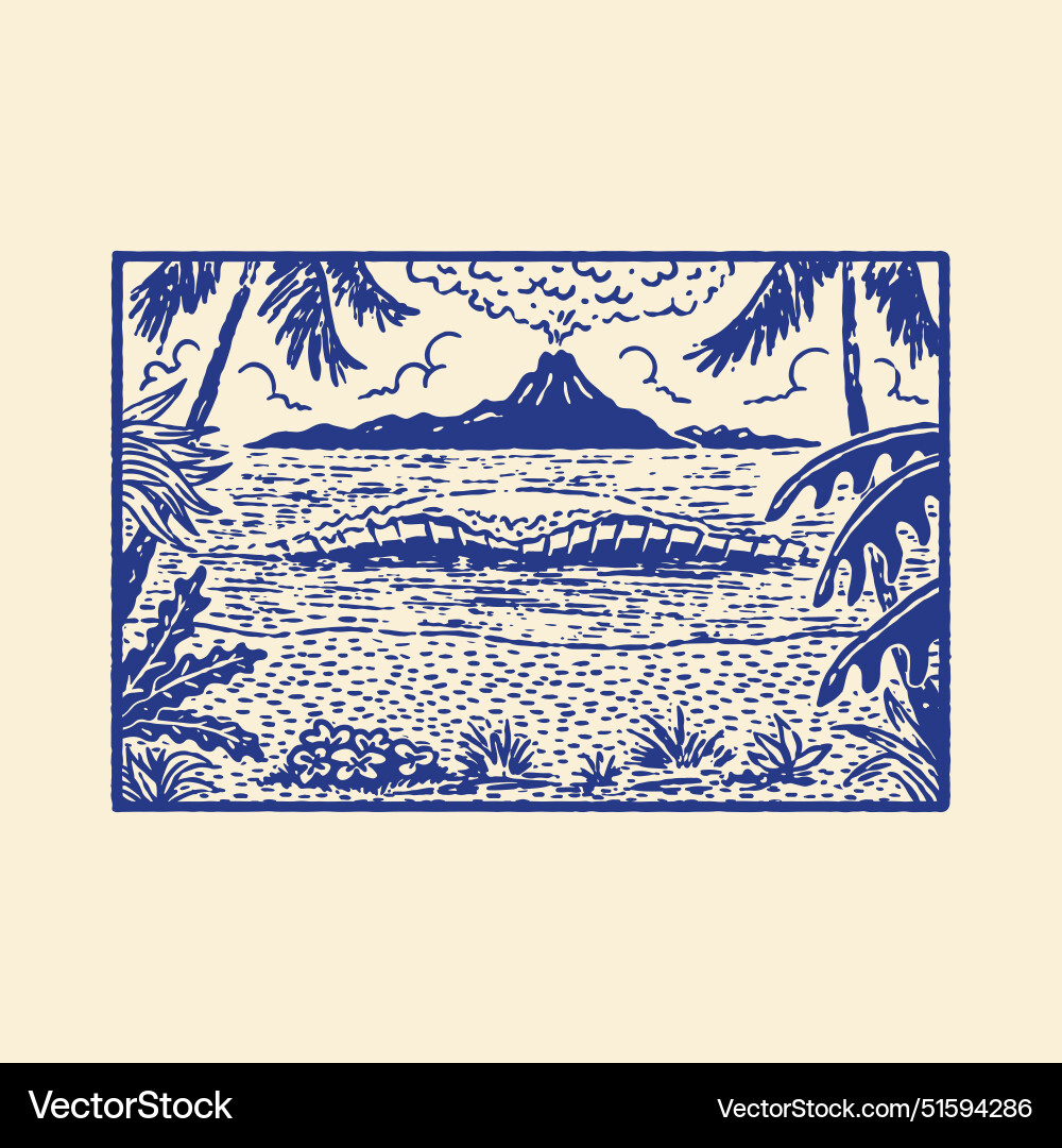 Tropical hidden paradise Royalty Free Vector Image