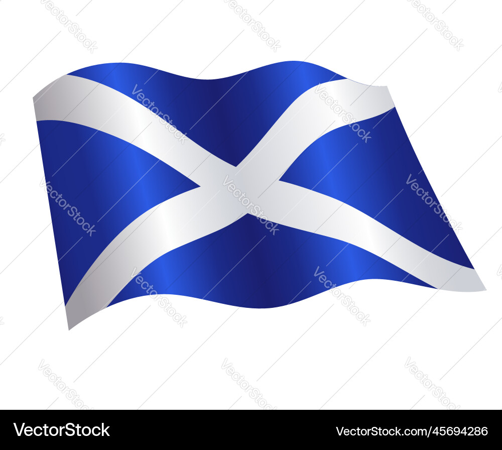 Waving scottish flag Royalty Free Vector Image