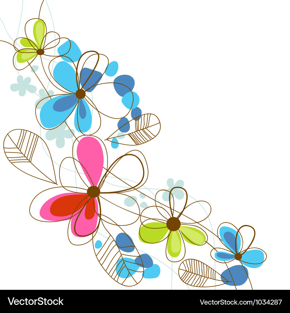 Colorful happy floral background Royalty Free Vector Image