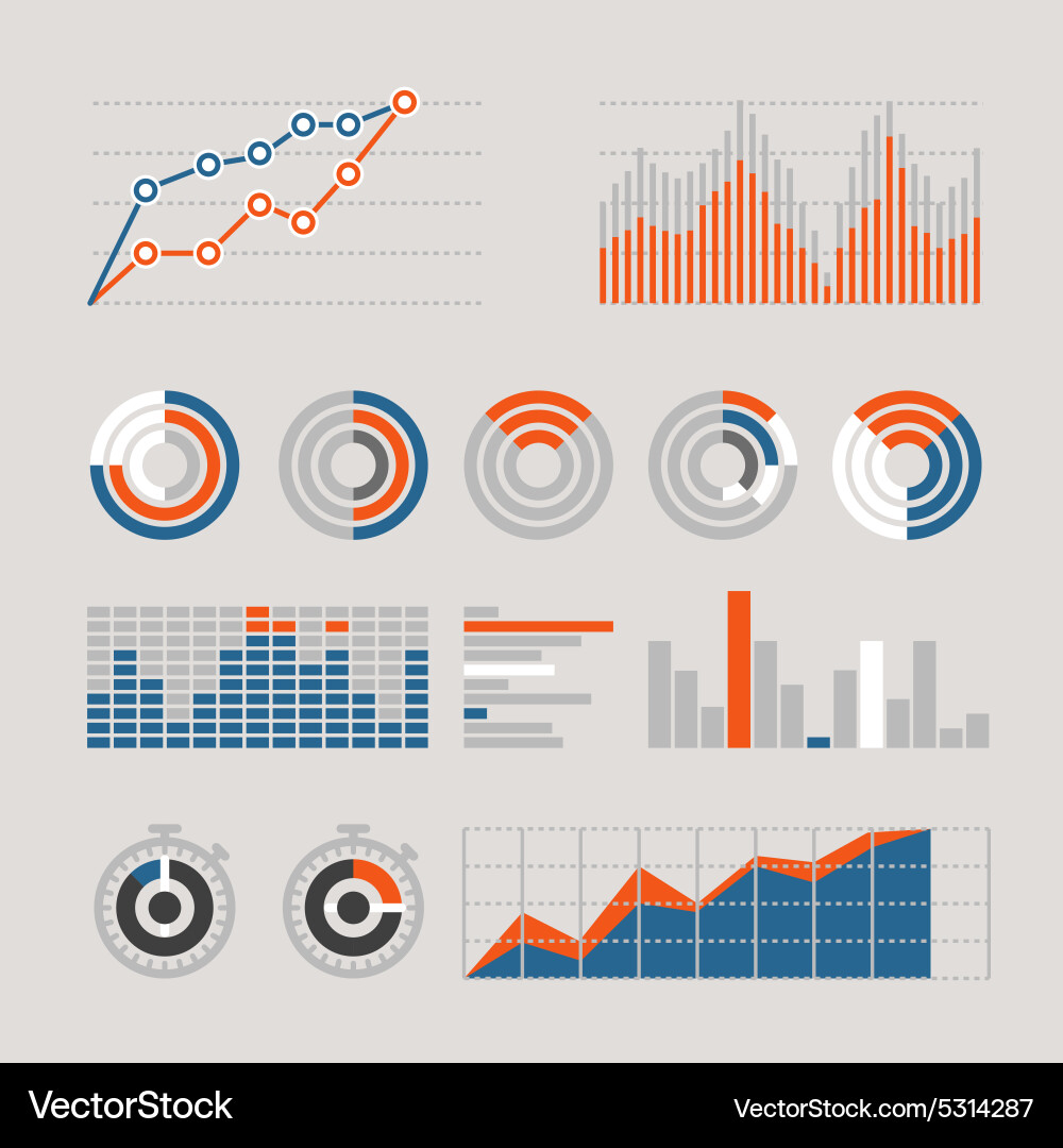 Different graphic business ratings Royalty Free Vector Image