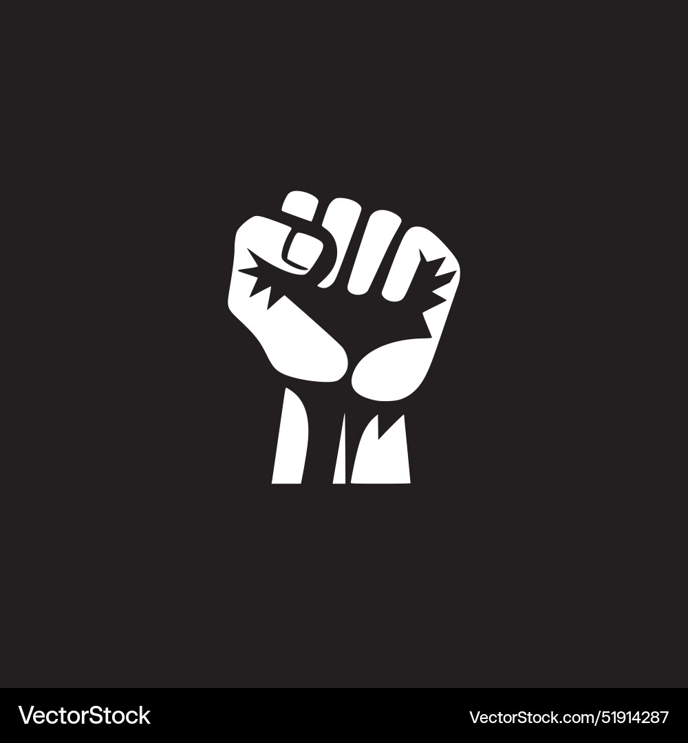 Fist - minimalist and flat logo Royalty Free Vector Image