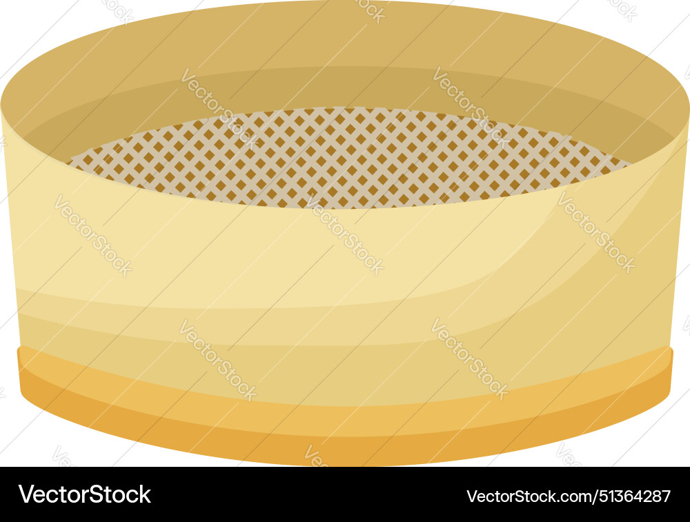 Flat design of a traditional bamboo sieve Vector Image