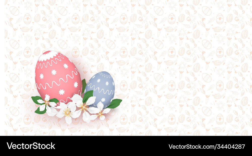 Happy easter colourful eggswith different texture Vector Image