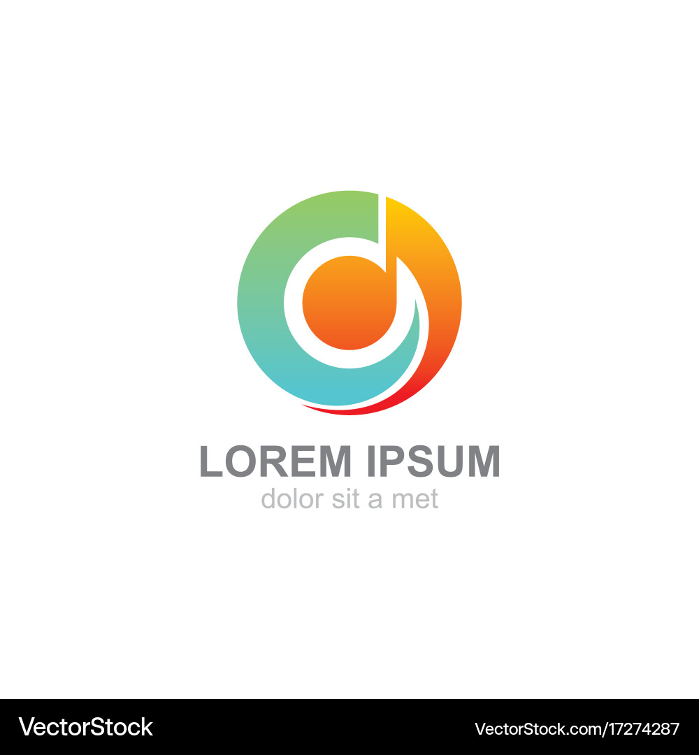 Round abstract music logo Royalty Free Vector Image