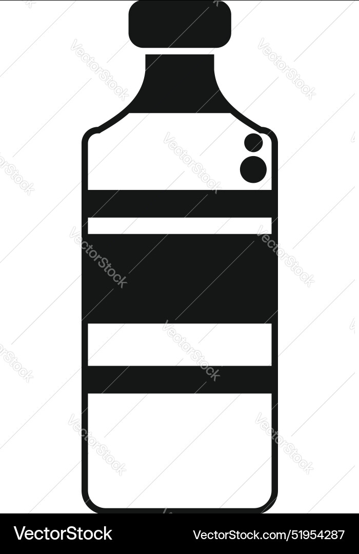 Simple water bottle icon showing container for Vector Image