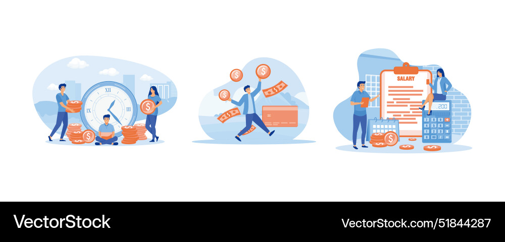 Work payment salary payroll annual bonus income Vector Image