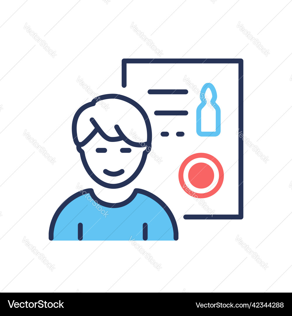 Certificate of vaccination - line design Vector Image