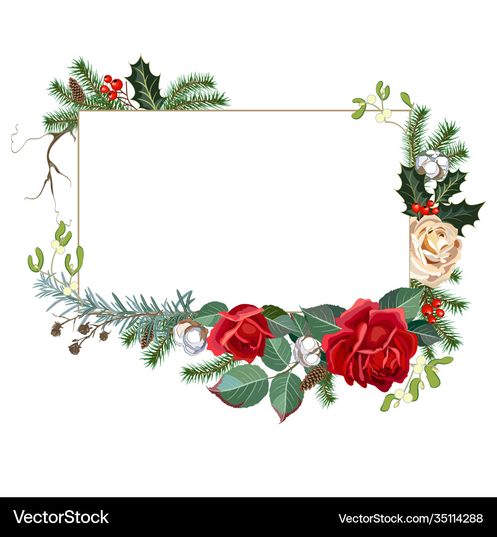 Christmas frame Royalty Free Vector Image - VectorStock