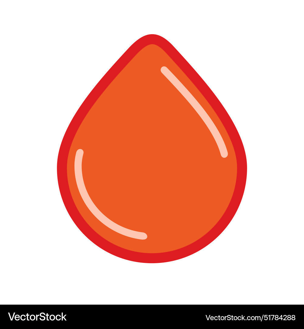 Flat blood drop icon red droplet Royalty Free Vector Image