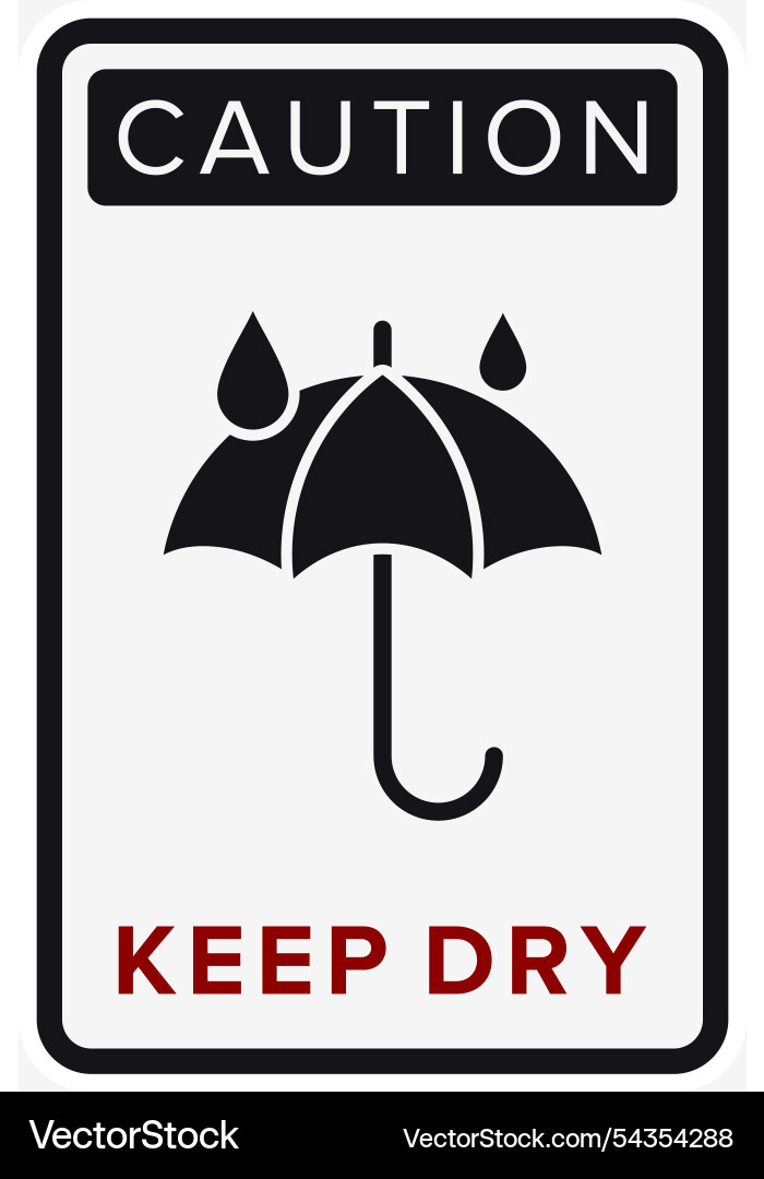 Keep dry protect from moisture packaging symbol Vector Image