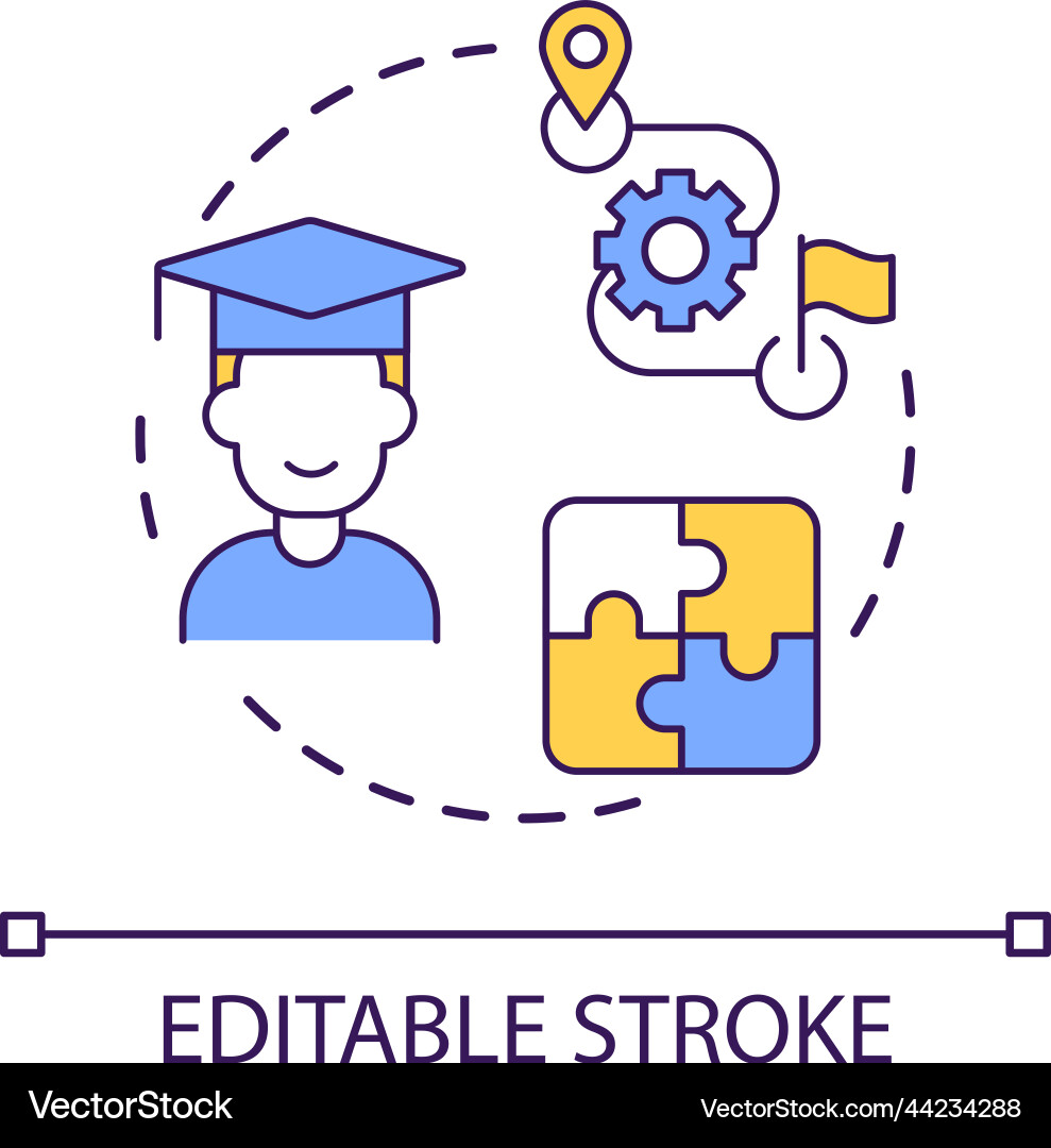 Learning pathway concept icon Royalty Free Vector Image