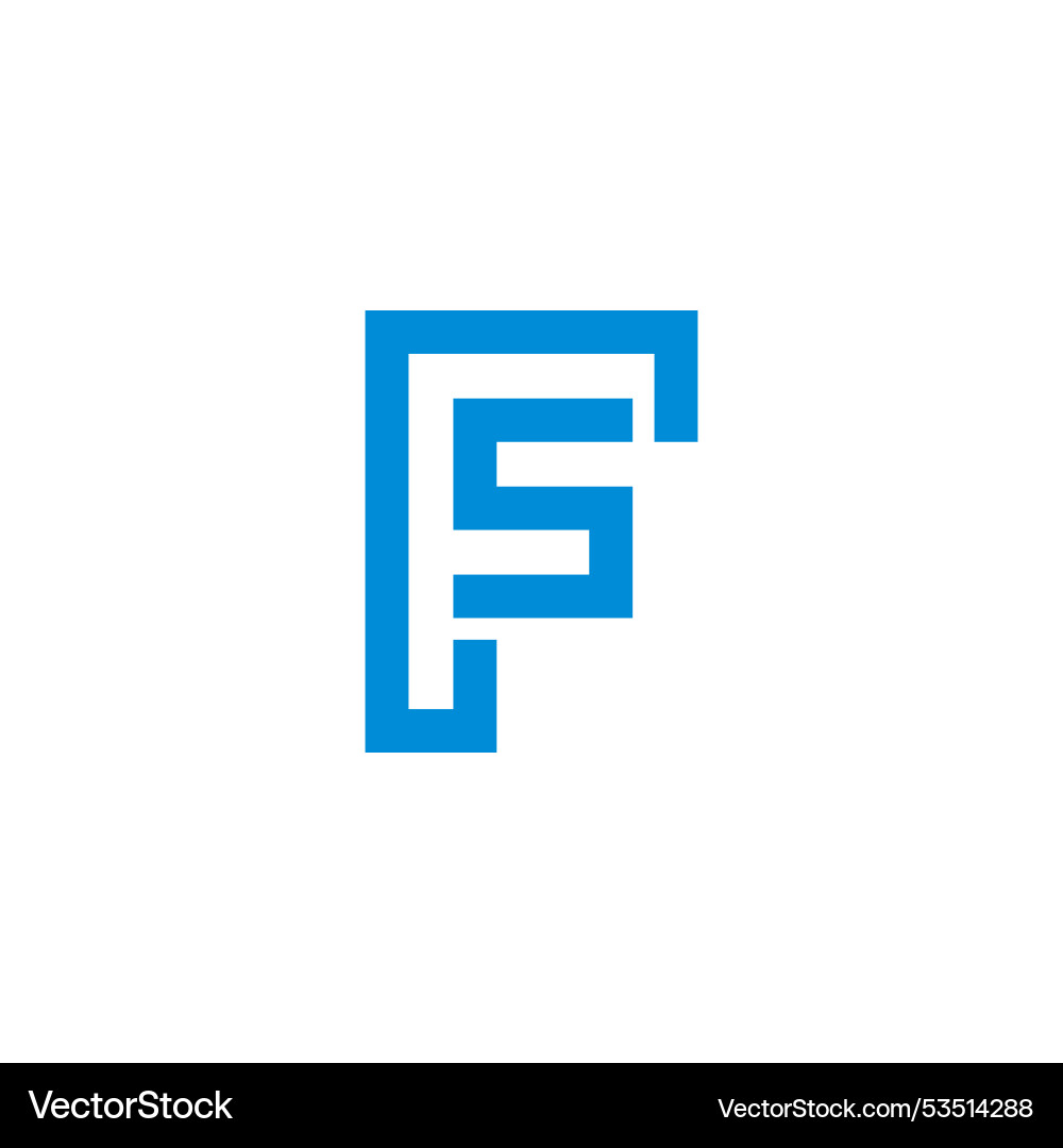 Letter fs stripes geometric lines logo Royalty Free Vector