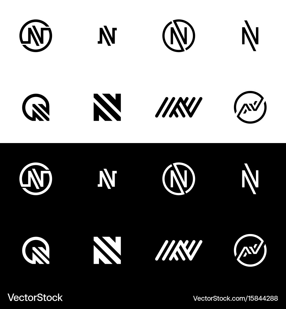 Modern N Symbol Icon Royalty Free Vector Image