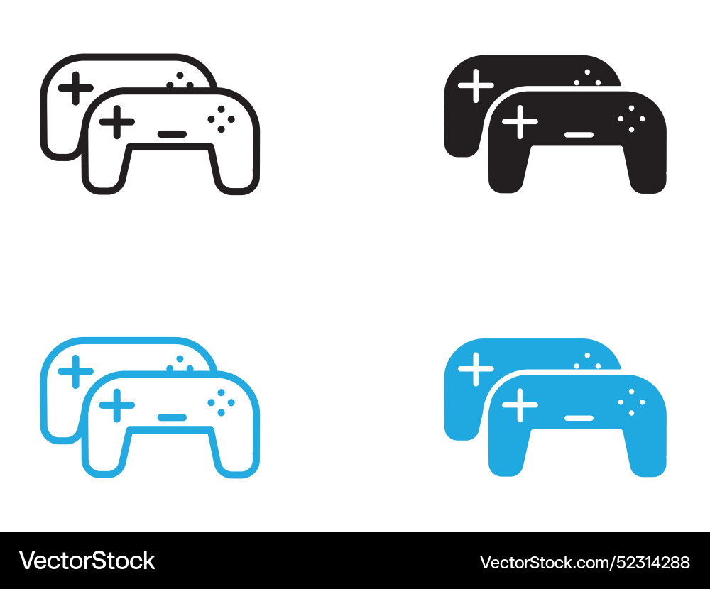 Multi game player icon black and white outline Vector Image