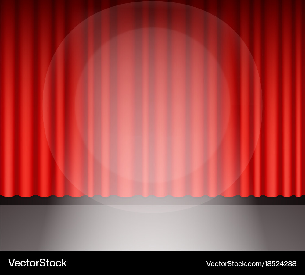 Red theater curtain with light Royalty Free Vector Image