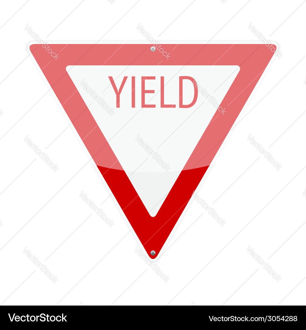 Yield sign Royalty Free Vector Image - VectorStock