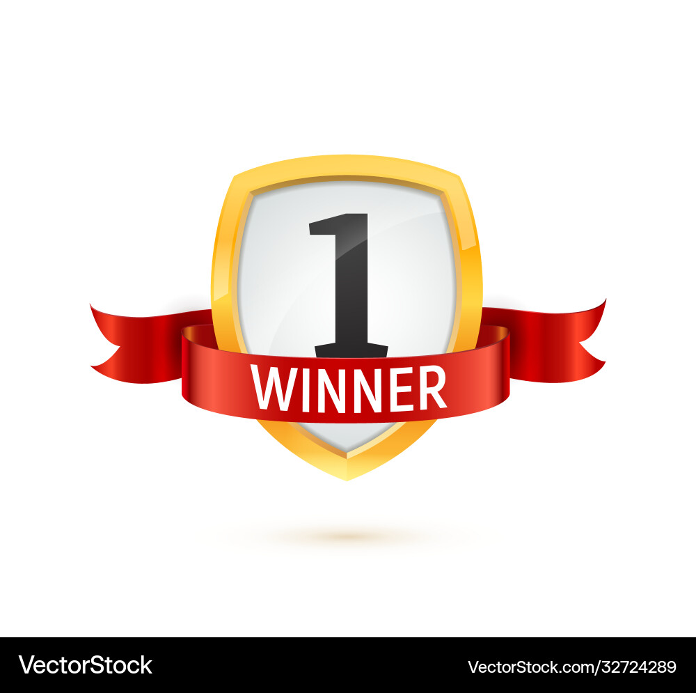 1 place competition winner Royalty Free Vector Image