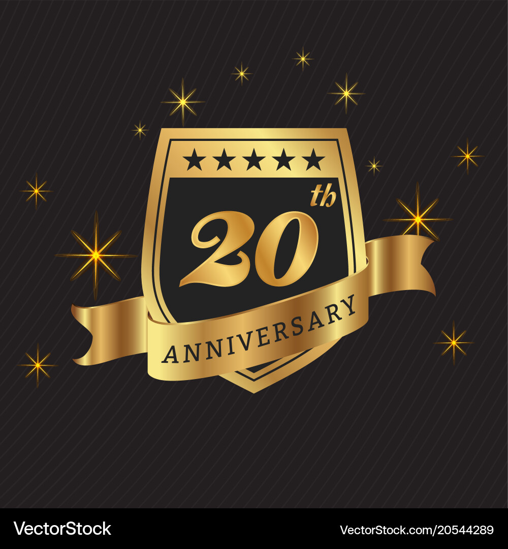 20th Anniversary Celebration Ribbon Royalty Free Vector