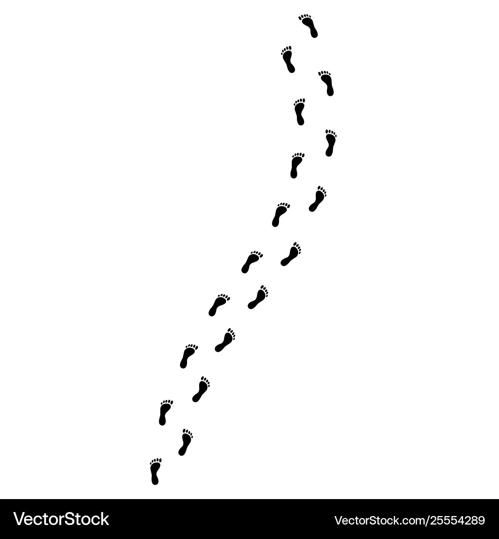 Black Footprint Path Royalty Free Vector Image