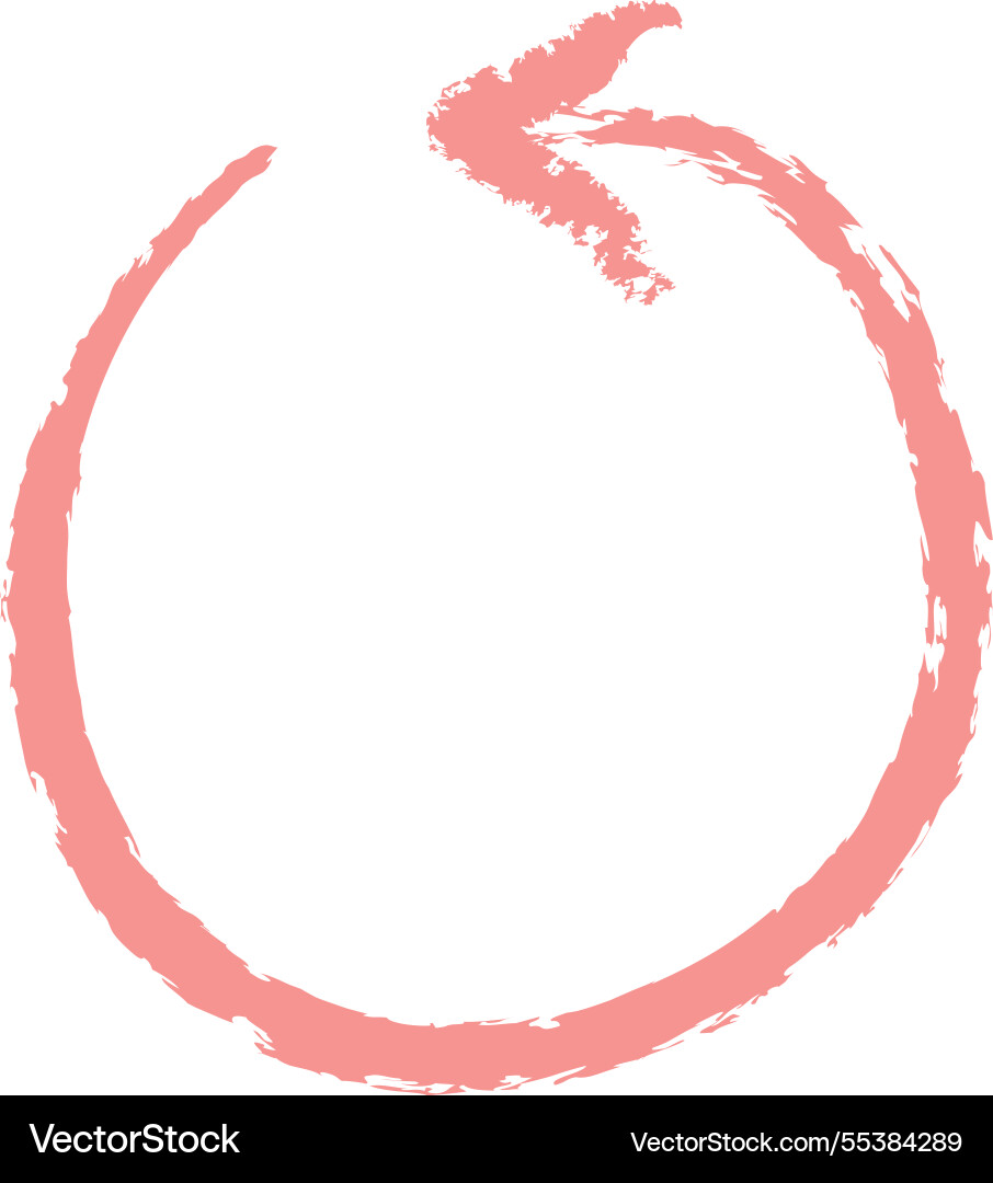 Circle arrow crayon hand drawn Royalty Free Vector Image