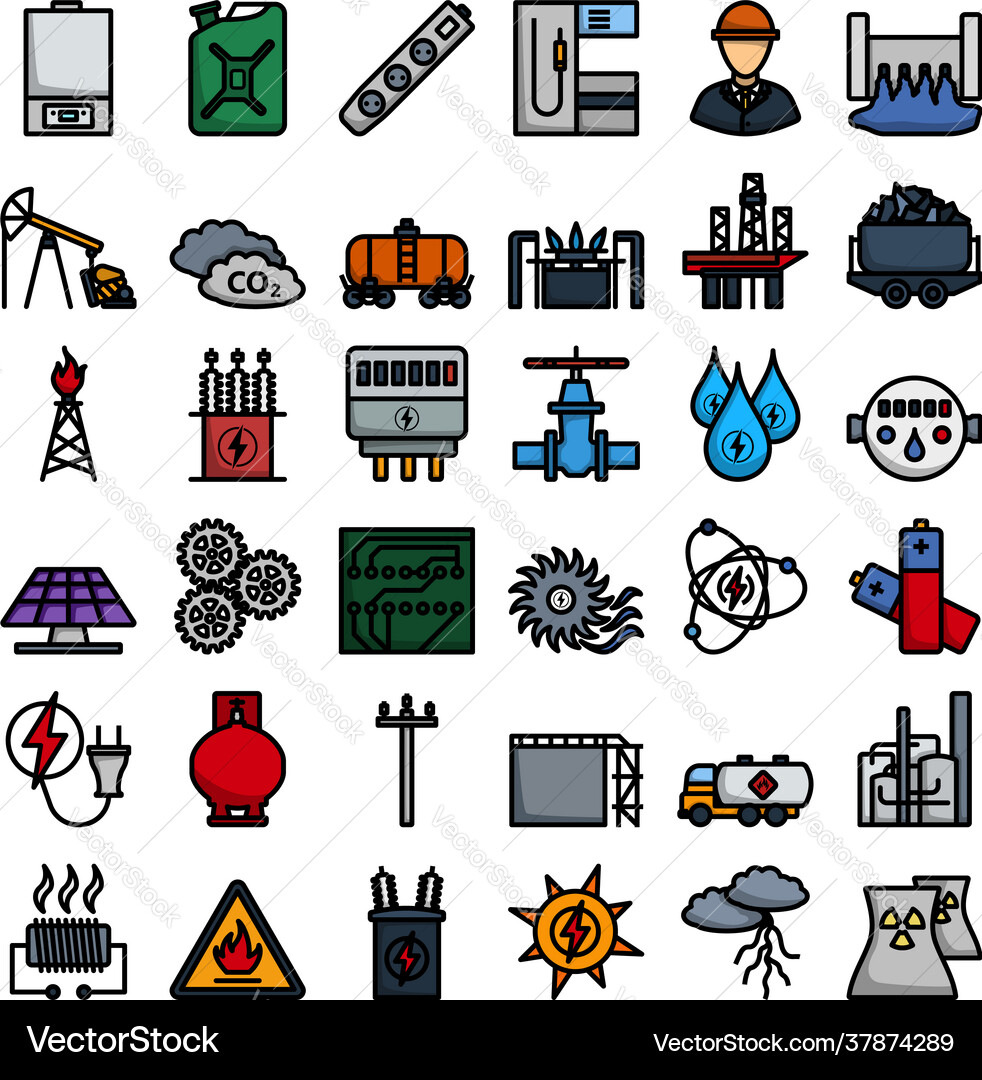 Energy icon set Royalty Free Vector Image - VectorStock