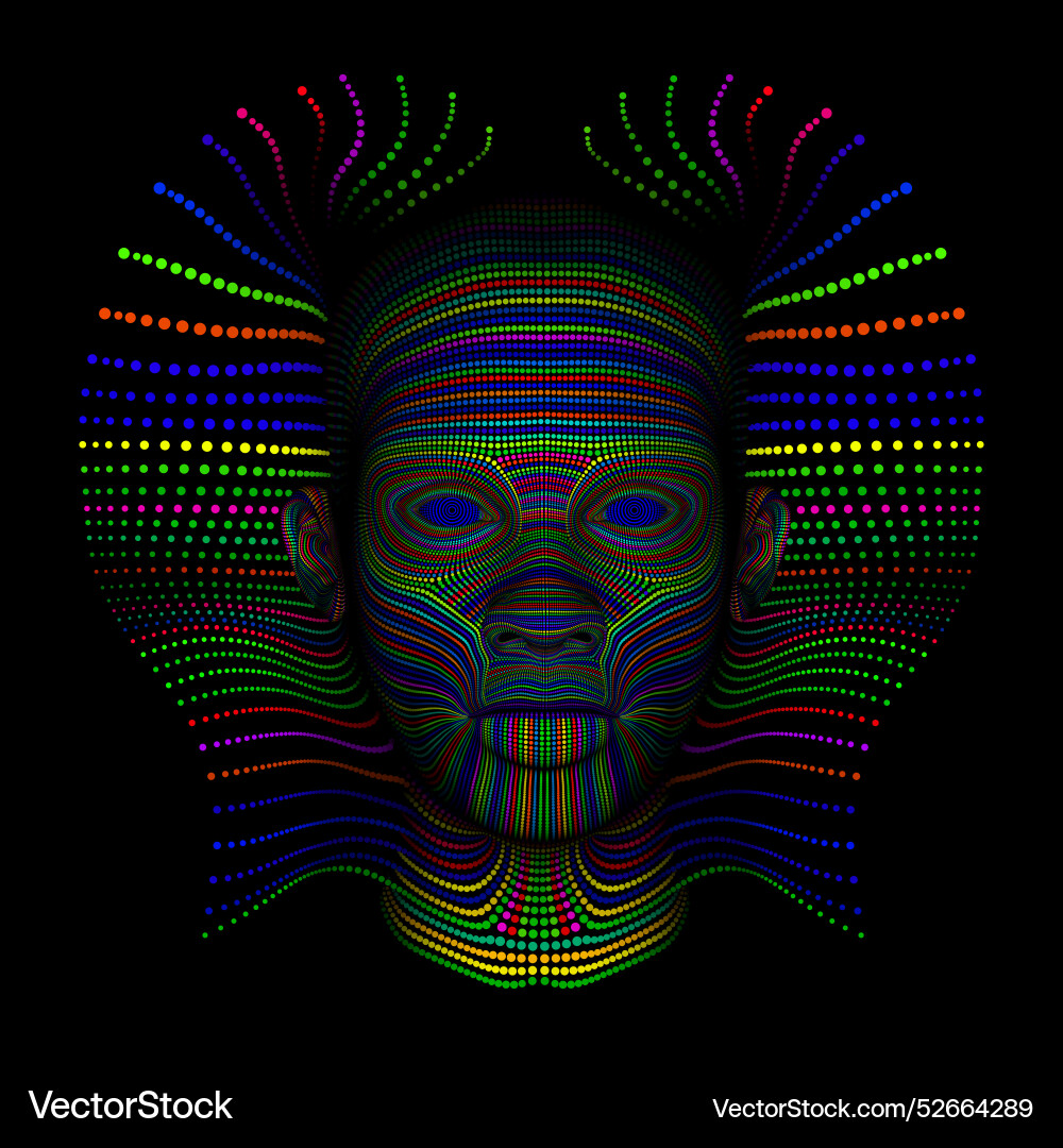 Face of color background design human profile Vector Image