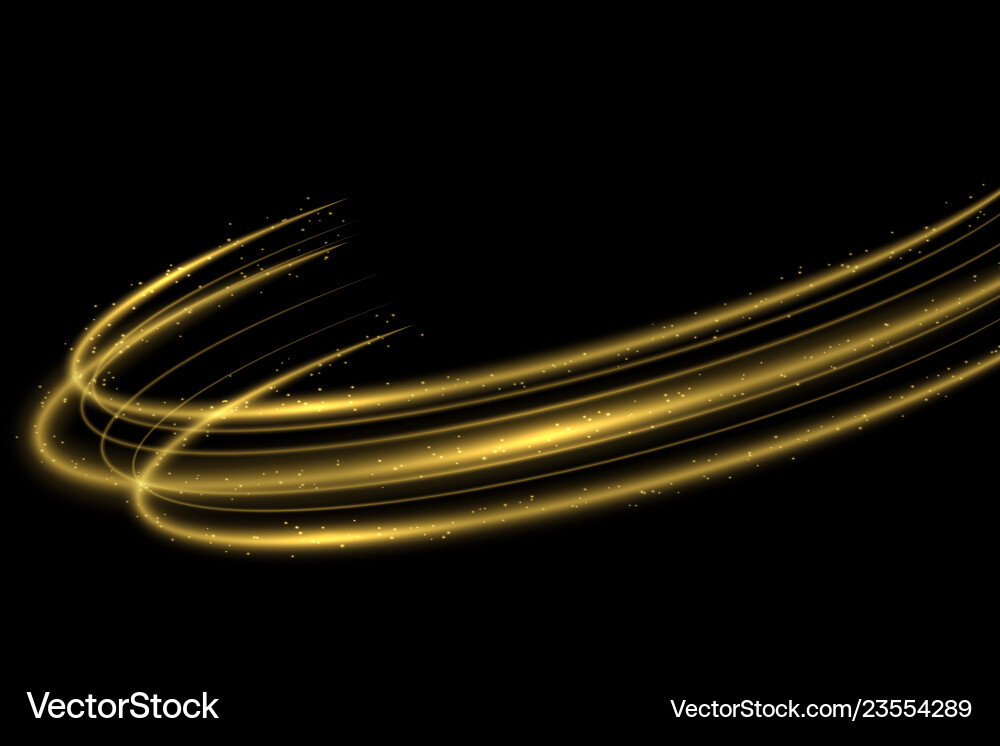 Golden Light Trace Effect Royalty Free Vector Image