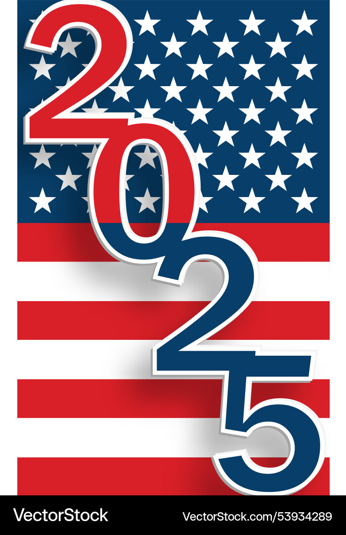 Happy new year 2025 festive pattern with america Vector Image