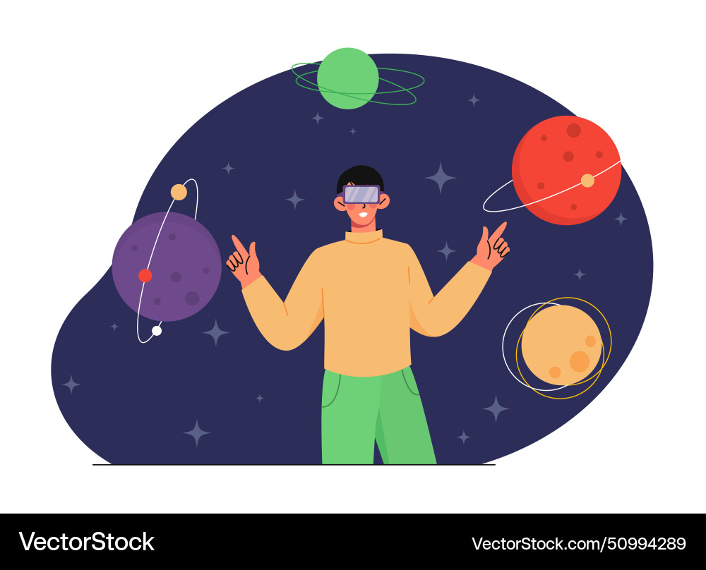 Man in vr glasses Royalty Free Vector Image - VectorStock