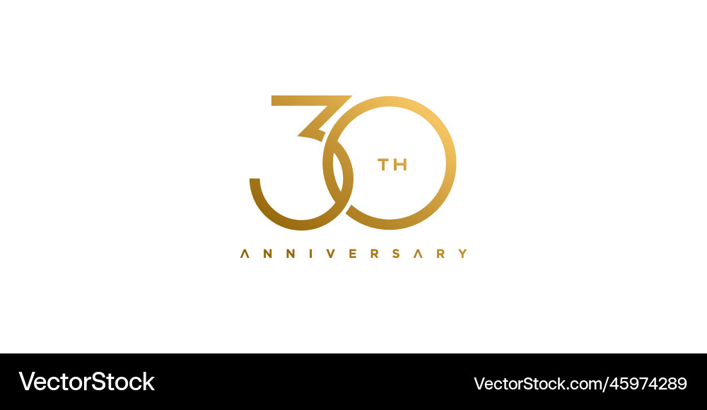 Modern and elegant number 30 logo design Vector Image